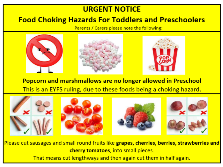 Choking – Bradpole Pre-School